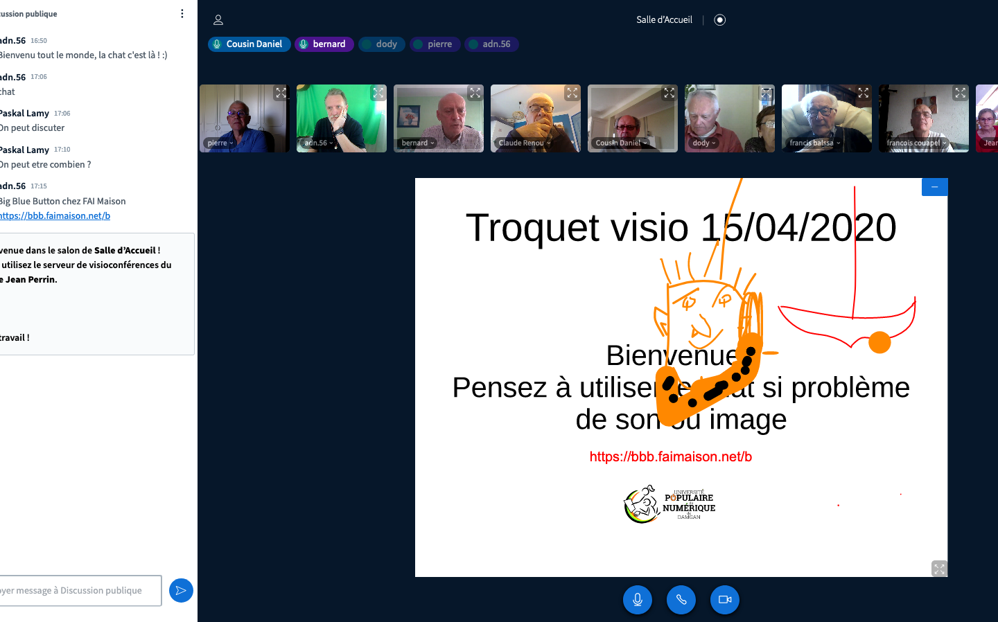 Visio troquet avec BigBlueButton – Université Populaire du Numérique de ...